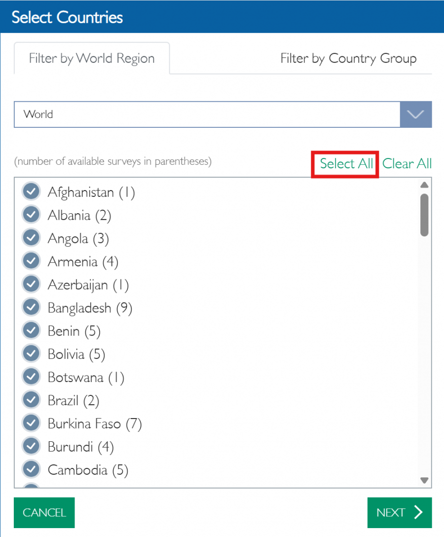 STATcompiler, Demographic and Health Surveys (DHS) - Pardee Wiki